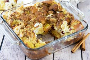 Easy Breakfast Strata with Cranberries