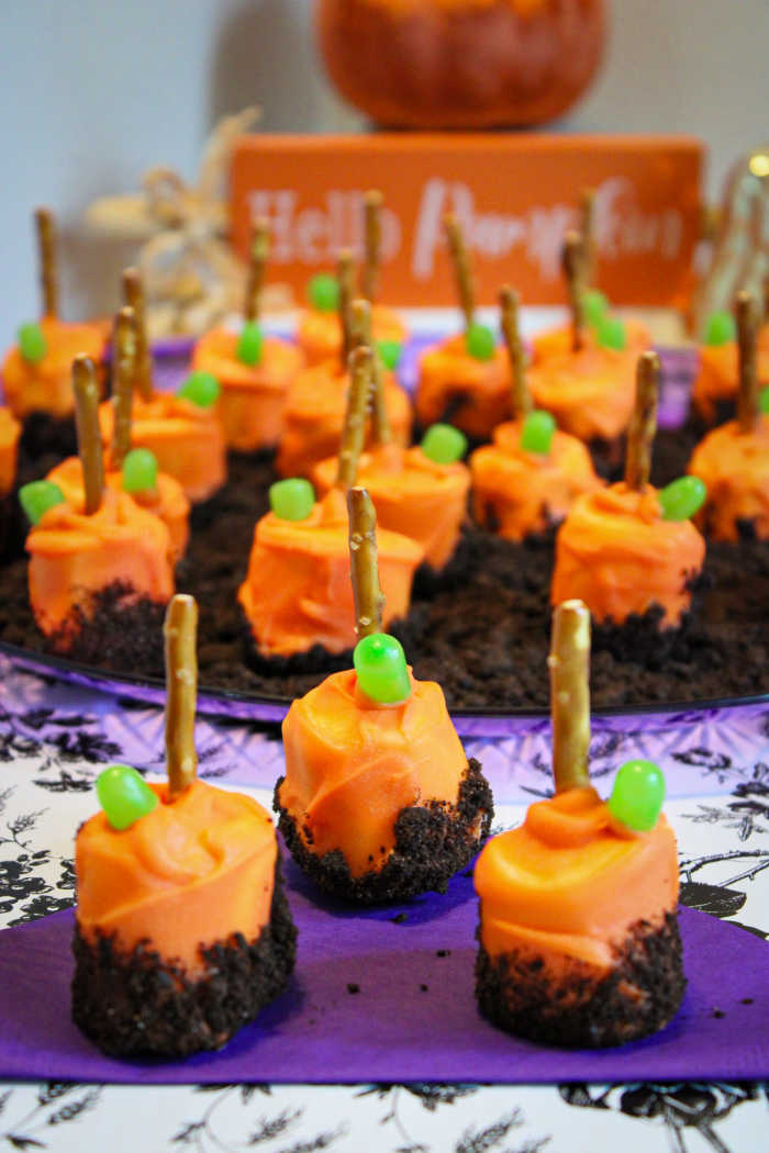 Pumpkin Marshmallows in Oreo Dirt - Mommy Evolution