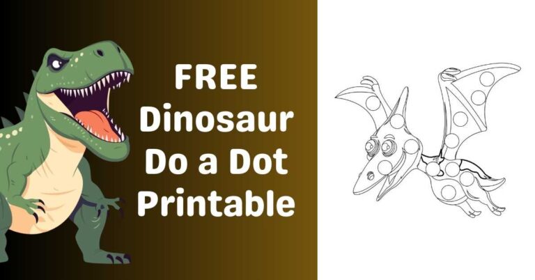 Free Dinosaur Do a Dot Page Featuring a Pterodactyl - Mommy Evolution