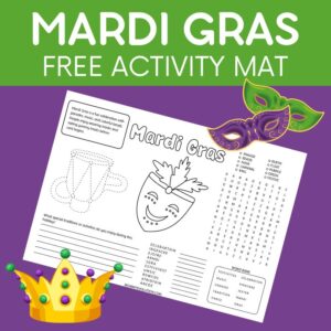 Free Mardi Gras Activity Mat - Mommy Evolution